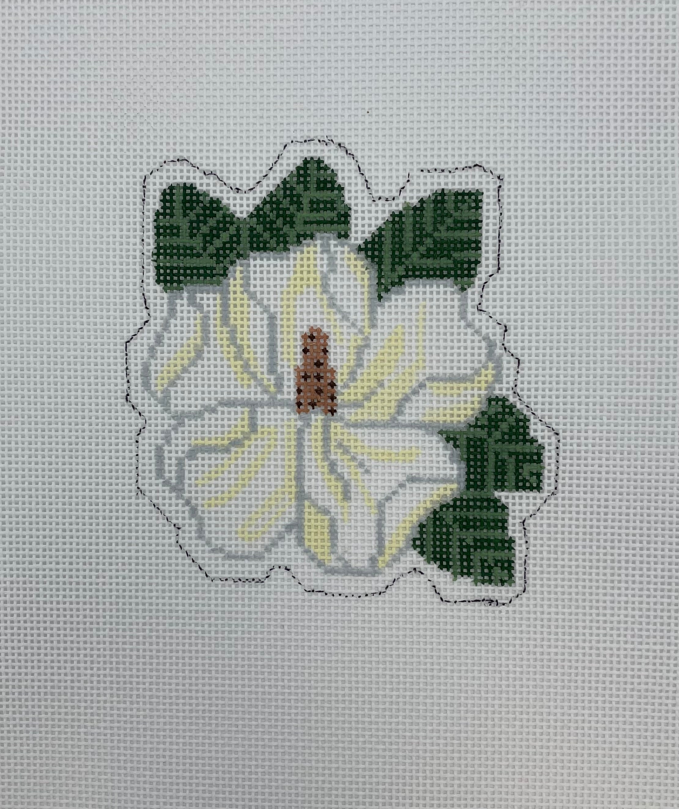 Magnolia Needlepoint Ornament – Needle NOLA