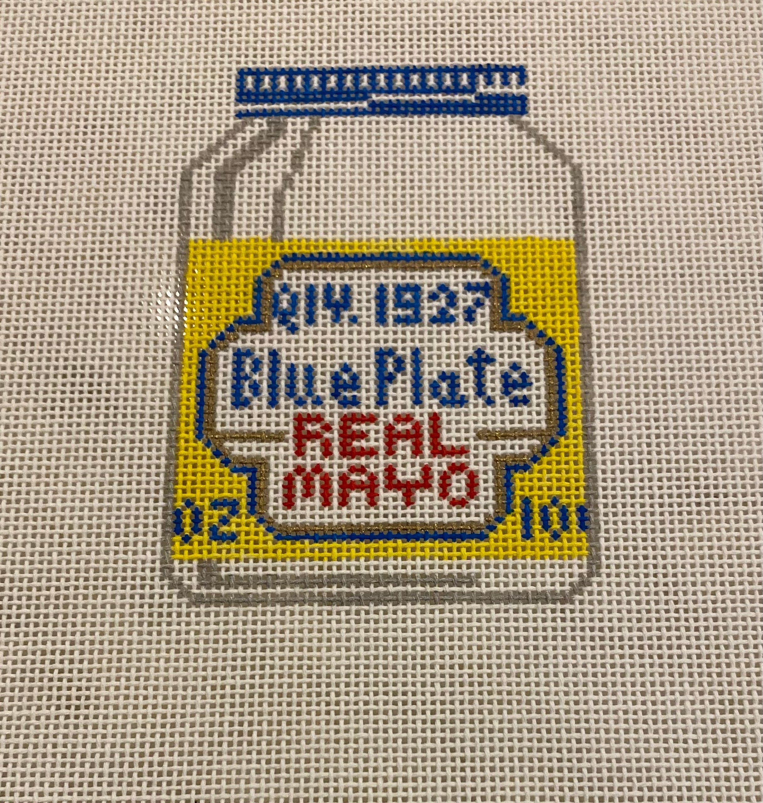 Blue Plate Mayo Needlepoint Ornament – Needle NOLA